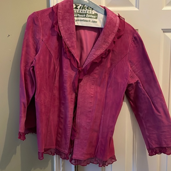 Jackets & Coats | Magenta Suede Jacket | Poshmark